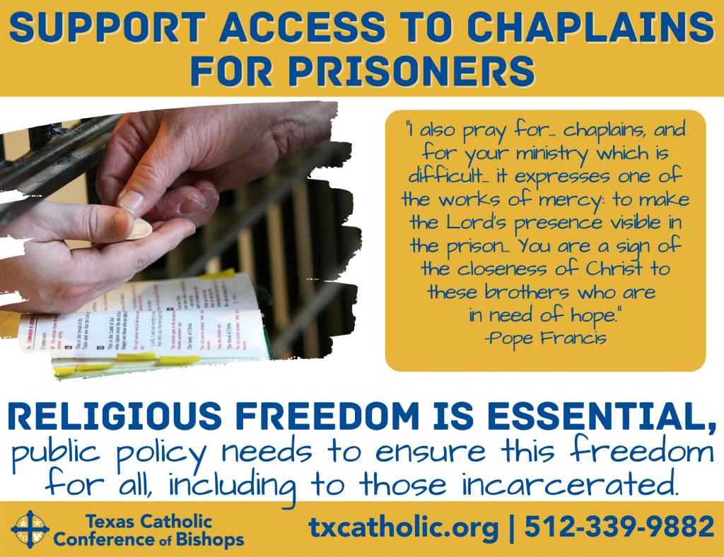 Chaplain Access to Prisoners HB 1579 (White) | SB 654 (Bettencourt ...