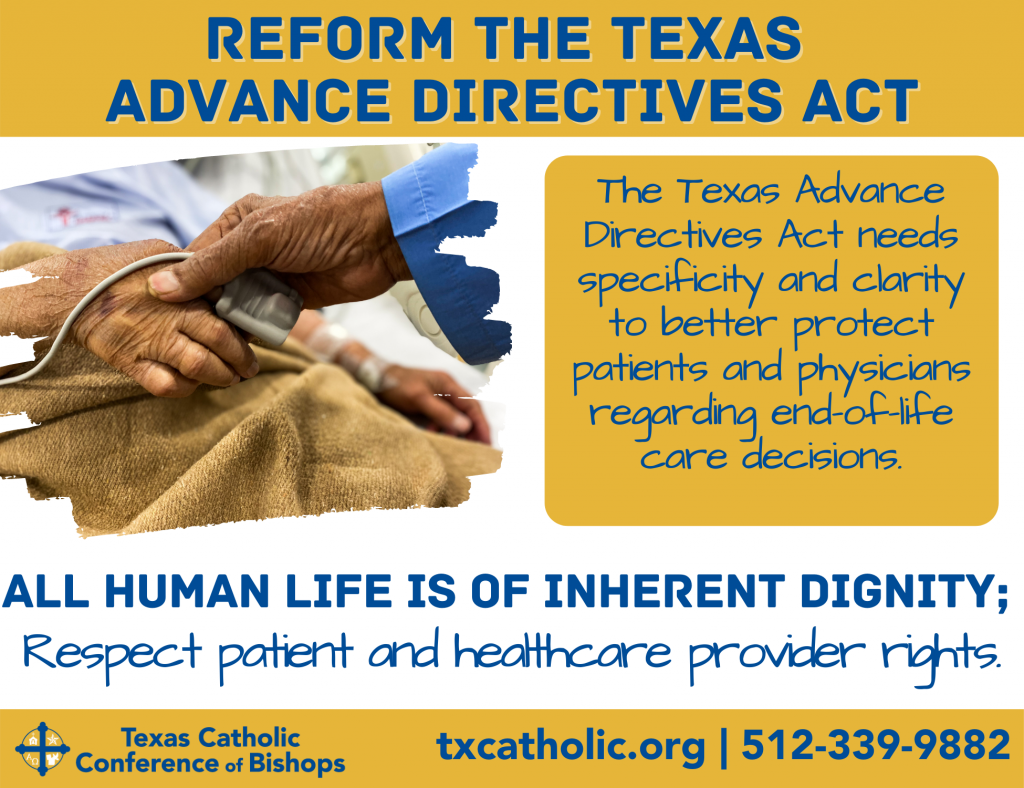 Reform of Texas Advance Directives Act HB 3099 (Coleman) | SB 1944 ...